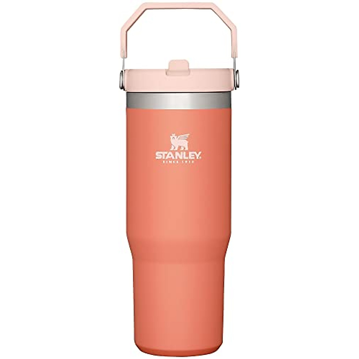 Stanley IceFlow Stainless Steel Tumbler with Straw, Vacuum Insulated Water Bottle for Home, Office or Car, Reusable Cup with Straw Leakproof Flip (Grapefruit)