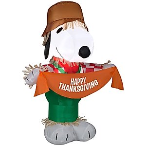 Gemmy 3.5' Airblown Inflatable Snoopy as Scarecrow (Peanuts)