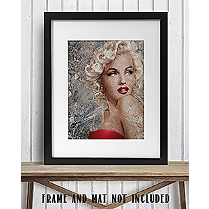Abstract Marilyn Monroe"Who Me?" Wall Art Print- 10 x 8" Beautiful Print Art-Ready to Frame. Marilyn's Classic Beauty Pose. Modern Home Decor-Office Décor. Great Gift for Marilyn Monroe Collections.