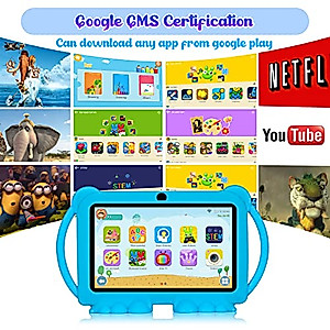 ATMPC Kids Tablet, 7 inch Tablet for Kids, 32GB ROM 3GB RAM Android 11.0 Toddler Tablet with 2.4G WiFi, GMS,Parental Control, Education APP, Dual Camera, Shockproof Case, Purple