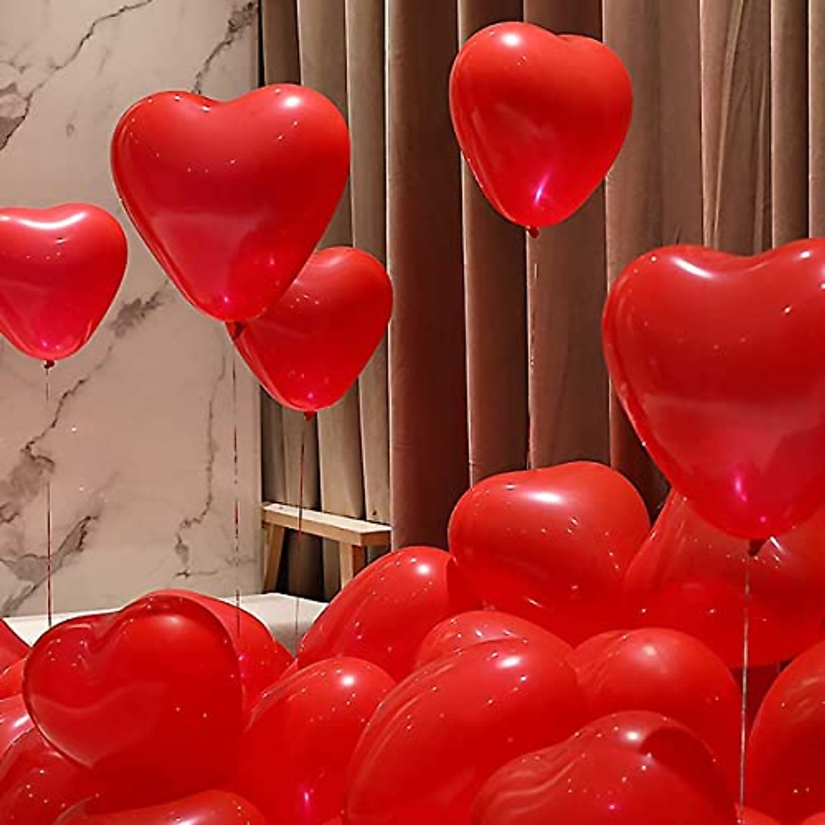 STIMULATE SZXXZZMY 50 6-inch Red Color Heart shaped Latex Balloons for Valentines Day,Propose Marriage,Wedding Party