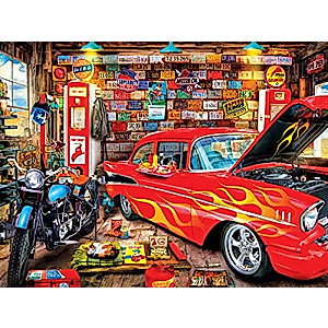 MasterPieces 750 Piece Jigsaw Puzzle for Adults, Family, Or Kids - Retro Garage - 18"x24"