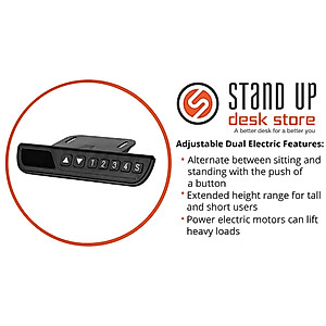 Stand Up Desk Store Electric Adjustable Height Standing Desk with Programmable Memory (White Frame/Natural Walnut Top, 72" Wide)