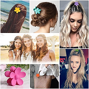 Palksky Small Flower Hair Claw Clips for Women Girls Kids, 10 PCS Tiny Thin/Medium Thick Hair, 1.35 Inch Mini Jaw Clips/Hair Clamps Nonslip Clip/Hair Accessories