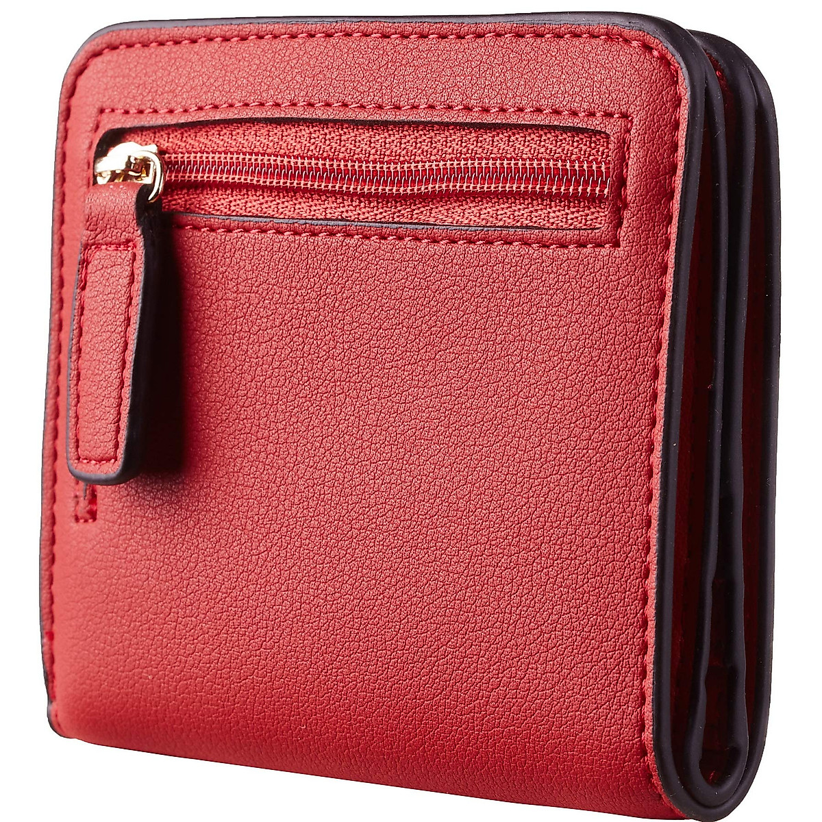 Toughergun Womens Rfid Blocking Small Compact Bifold Luxury Genuine Leather Pocket Wallet Ladies Mini Purse with ID Window (10 ReNapa Red Classic)