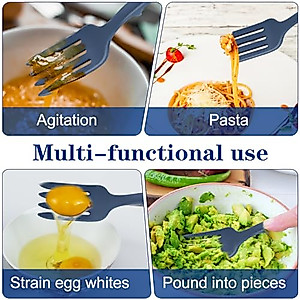 GEEHUA 11 Inch Silicone Flexible Fork, Heat Resistant Cooking Fork Nonstick Blending Fork Dishwasher Safe Kitchen Fork for Cooking Utensil for Kitchen Stir Mix Mash(Blue)