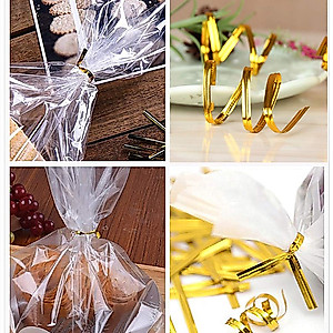 350 PCS 4x6 Inch Clear Treat Bags,Cellophane Treat Bags With 400PCS Twist Ties,Plastic Bags for Bakery, Cookies, Candies,Dessert