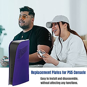 Digital Edition Face Plates with Cooling Vents Cover Skins Shell Panels for PS5 Console, Playstation 5 Accessories Faceplate Protective Replacement Plate (Digital Galactic Purple)