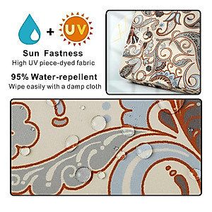 NettyPro Patio Furniture Cushion Covers Replacement Set 4 Water Repellent UV Resistant Outdoor Chair Seat Cushion Slipcover with Zipper and Tie, Replacement Cover Only, 22 x 20 x 4 Inch