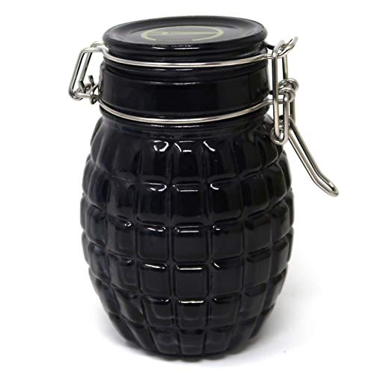 Grenade Shaped Colored Glass Airtight Container (250mL, Black)
