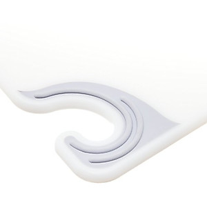 San Jamar Saf-T-Grip Plastic Cutting Board with Safety Hook, 12" x 18" x 0.5", White