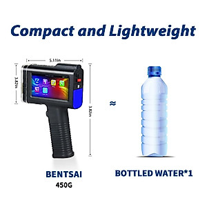 BENTSAI BT-HH6105B2 Handheld Inkjet Printer with 4.3 Inch HD LED Touch Screen Portable Handheld Printer for Label, Logo, Date, Code Text Number on Carton Wood Cloth Stone Pipe Plastic