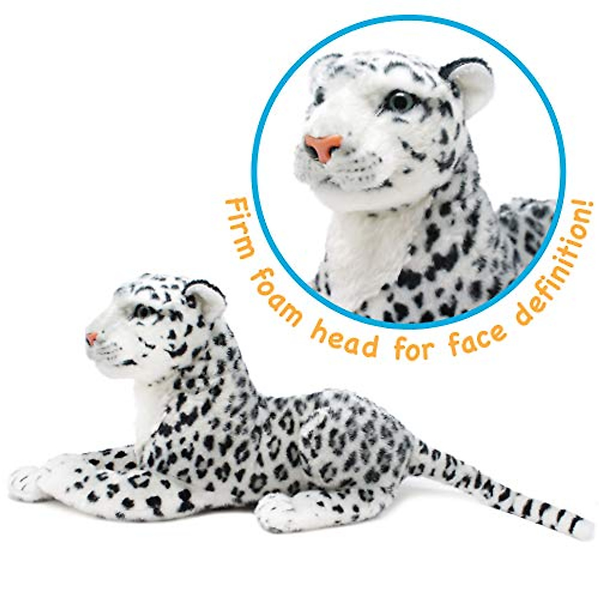 TigerHart Sinovia The Snow Leopard - 17 Inch Stuffed Animal Plush Snow Cat