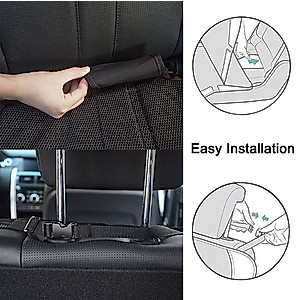 RAIFUJOIE Car Seat Protector for Kids 2 Pack with Non-Slip Function and Seat Side Wings Made of Anti-Stain and Water Proof Durable Oxford and PVC Material Suitable for Most Vehicles