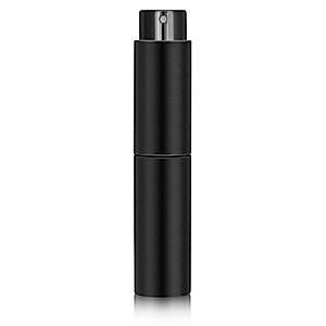 10ml Portable Refillable Perfume Empty Spray Bottle Upgraded Perfume Atomizer with Funnel Filler and Refill Pump for Outdoor Traveling (Black)