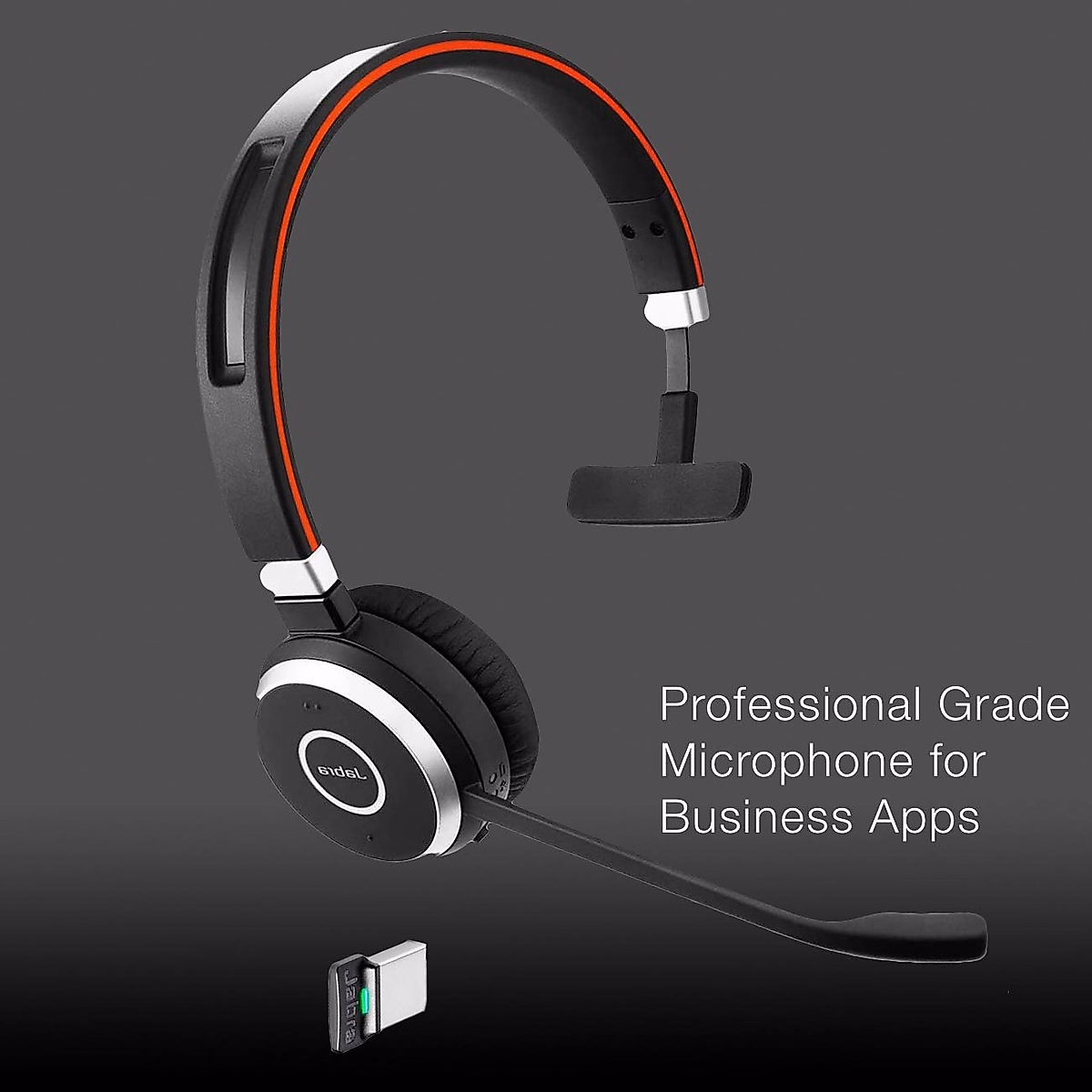 Global Teck Worldwide Jabra Evolve 65 Bluetooth Mono MS Headset SE- Compatible with Voice, Video App, PC, Mac - Teams, Zoom, Webex, Meet and More Microphone Cushions, 6593-823-309