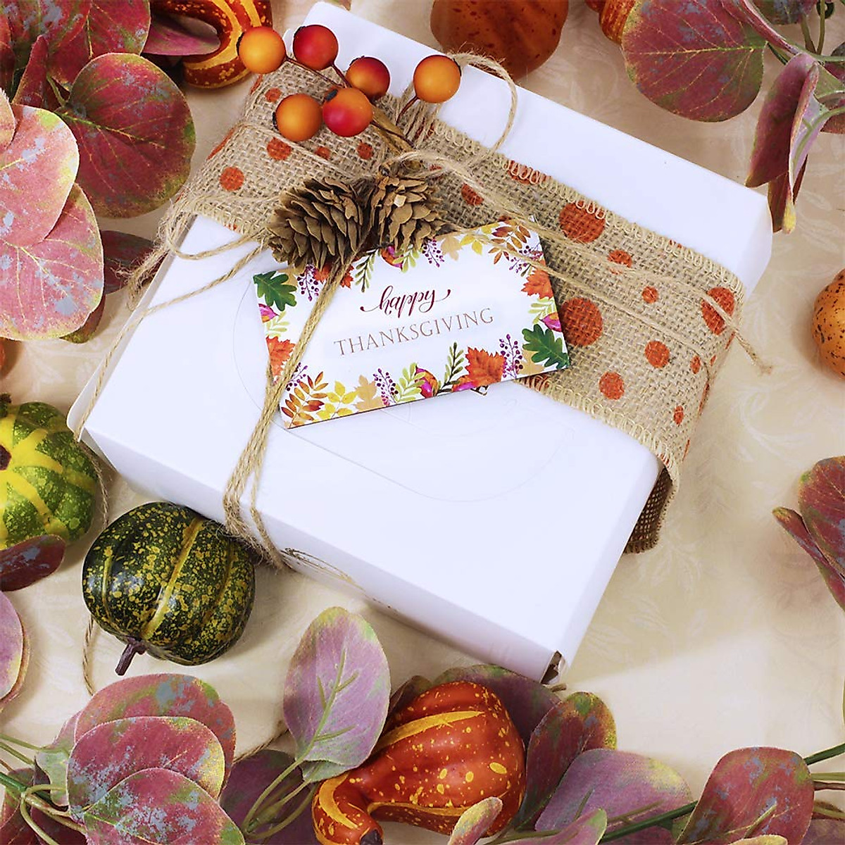 100 Pcs Autumn Thanksgiving Place Cards Fall Leave Escort Cards with Floral Leaf Prints Table Guest Seating Name Cards Number Cards Buffet Food Cards 3.5" x 2" for Harvest Party Table Setting