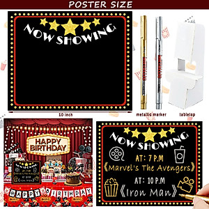 Hombae Movie Night Birthday Party Decorations, Movie Theater Hollywood Cinema Themed Birthday Party Backdrop Balloon Garland Banner Tablecloth Cake Cupcake Topper Poster Clapboard