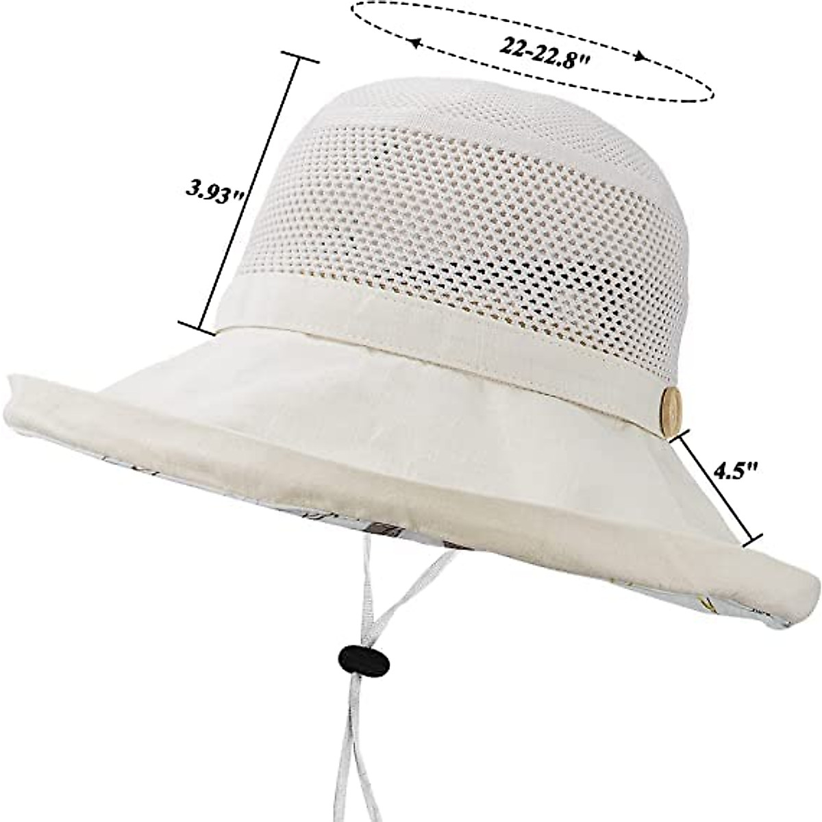 Women-Mesh-Sun-Hats-Bucket-Hat - Summer-Beach-Hat Fishing-Hat-Outdoor-UV-Protection Foldable-Travel-Hiking-Cap Beige
