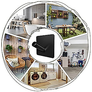 SAYONEYES Adhesive Towel Hooks for Hanging – Matte Black SUS304 Stainless Steel Waterproof Wall Hooks with Strong Adhesive Tapes – 3M Hooks for Bathroom, Bedroom, Kitchen – 4 Pack