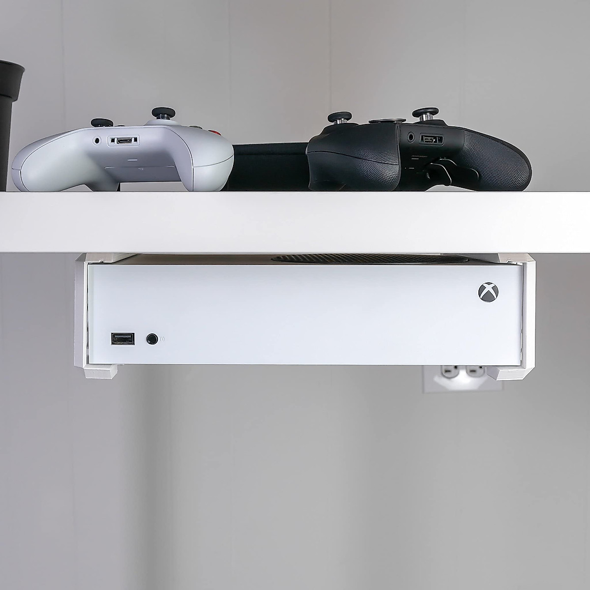 Glistco Stealth Mount - Under Desk Mount compatible with Xbox Series S - White