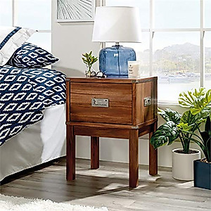 Sauder Vista Key 1-Drawer Wood Night Stand in Blaze Acacia