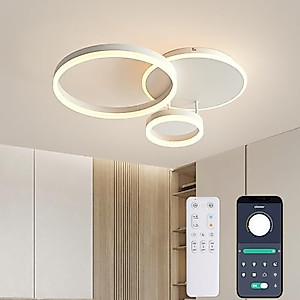 KAUCQI Dimmable Lighting Fixtures Ceiling, Modern Ceiling Light of 3000K-6000K with Remote Control, Led Lights 54W 5400lm for Living Room, Kitchen, Hallway Lamparas de Techo Modernas