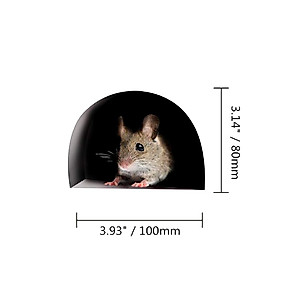 3D Wall Stickers,Realistic Mouse,Hole Wall Mouse in A Hole Wall Decal Fun Art Animal Stickers for Home Decor Living Room Nursery Bedroom Kids Room Wall Decoration