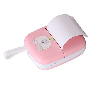 Kelepu Mini Printer Pink Multipurpose Portable Mini HD Mobile Phone Photo Title Note Error Question Thermal Printer for Office Home School Travel