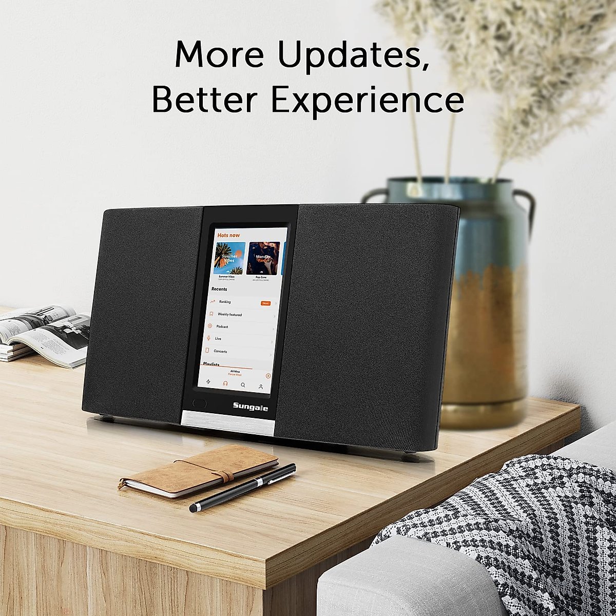 Sungale 2022 G3 Wi-Fi Internet Radio with Easy Operation Touch Screen, Latest Hardware, Connects to All Your Favorite Streaming Music and Internet Radio, Customizable App List, Runs Independently
