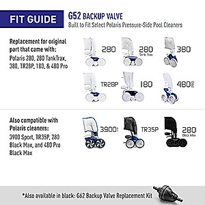 Polaris Genuine Parts G52 Backup Valve Replacement Kit for Automatic Pressure-Side Pool Cleaner VacSweep 280, 380, 180