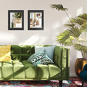 Golden State Art, Acid Free, Pack of 10 Black Pre-Cut 11x14 Picture Mat for 8.5x11 Photo with White Core High Premier Bevel Cut Mattes