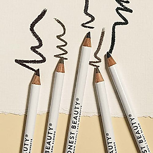 Honest Beauty Eyebrow Pencil, Soft Black with Jojoba Seed Oil | Buildable & Blendable | EWG Certified + Dermatologist & Ophthalmologist Tested & Cruelty Free | .039 oz.