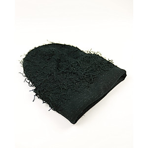 Atakai Balaclava Distressed Knitted Full Face Ski Mask Winter Windproof Neck Warmer for Men Women One Size Fits All, Yeat Inspired (Black)