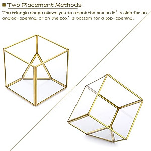 ELLDOO Gold Glass Coffee Pods Holder, Slanted Square Box Coffee Pod Organizer for K Cup Espresso, Tea Bags Sugar Packets Coffee Capsule Storage Holder for Kitchen Coffee Bar Office Desktop Counter