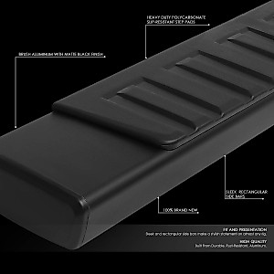 Auto Dynasty 6.7 Inches Running Boards Compatible with 2007-2019 Silverado Sierra 1500 2500HD 3500HD Crew Cab, Aluminum Black Powdered Side Steps, Nerf Bars