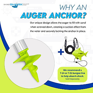 SandShark Supersport 2.0 Boat Anchor - Shallow Water Anchor Pole - Great Jet Ski Anchor, PWC Anchor, Pontoon Boat Accessories for Beach and Sandbar - Adjusts 29"-48" w/Case