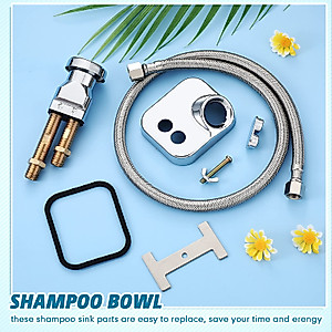 Hortsun Shampoo Bowl Vacuum Breaker Kit, Hardware Handle, 7 Pcs Stainless Steel, Chromium Plated Brass, 31 inches, for Salon Sink Parts Replacement