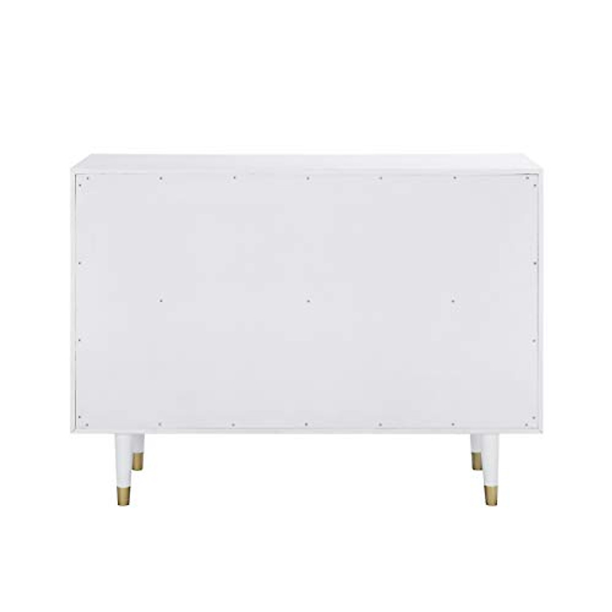 Linon Home Décor Sheerah Six Drawer Geo Texture White Dresser, Gold