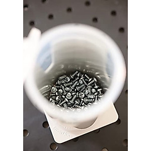 SmartJars® Pegboard Organizer Accessories Storage Jars, Pegboard Jars for Garage Organization, Craft Room, or Pantry, Pegboard Bins with Lids, Pegboard Wall Organizer, Starter Pack of 6 (White)