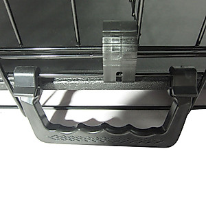 Dog Crate Large Foldable Dog Kennel Metal Wire Pet Dog Cage with Double-Door Leak-Proof Tray Divider Panel and Handle for Dog Cat Pet,Black (42")