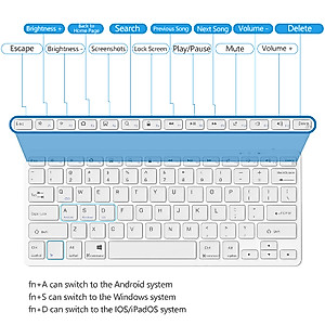 TaIYanG Bluetooth Keyboard for iPad Wireless Keyboard Compatible iPad 10th/iPad 10.2(9th/8th/7th Generation),iPad Air 5th/4th, iPad Pro 11/12.9, iPad 9.7, iPad Mini and All Bluetooth Devices (White)