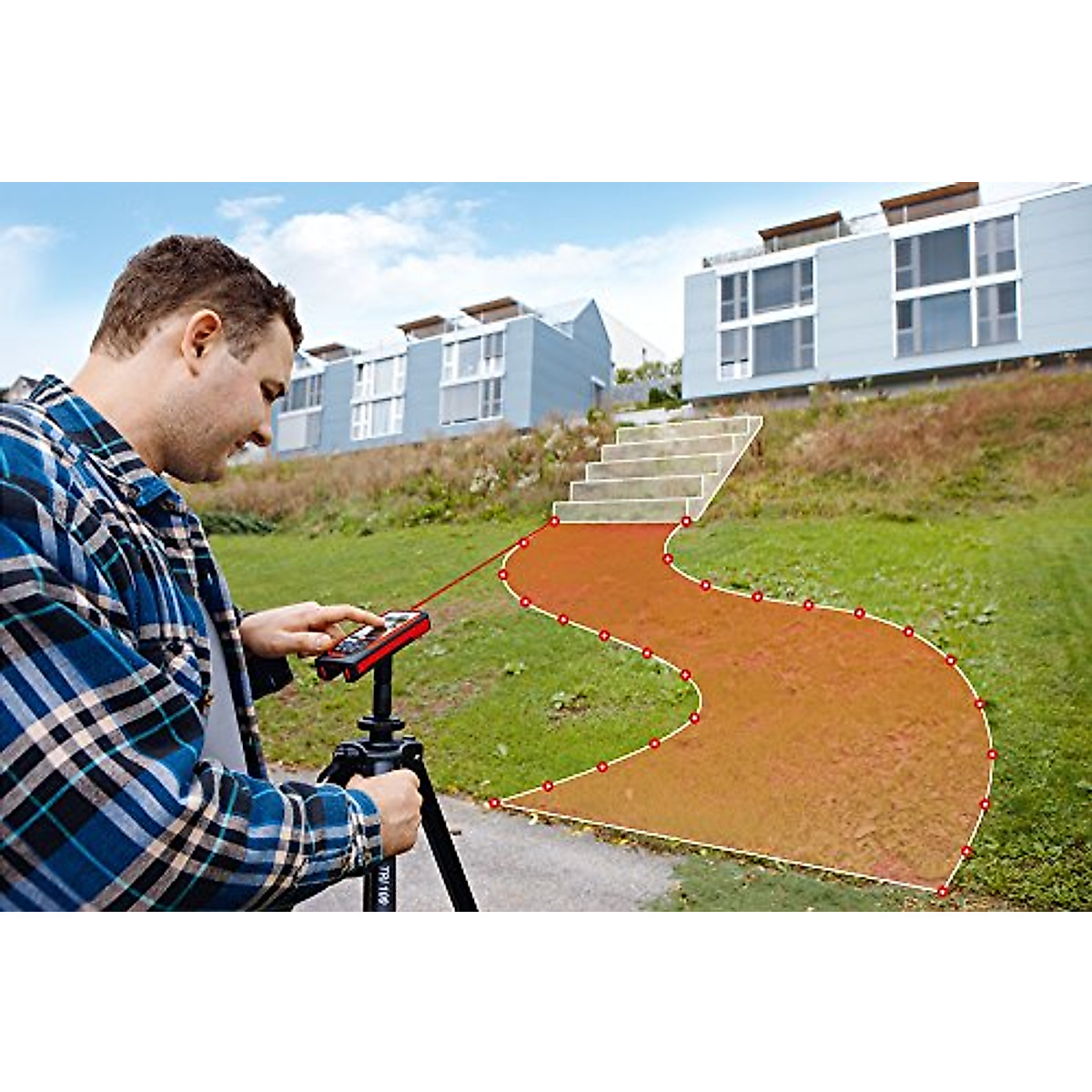 Leica DISTO S910 Pro Pack 984ft Range Laser Distance Measurer Pro Kit, Point to Point Measuring, Hard Case, TRI70 Tripod, FTA360S Adapter, Red/Black