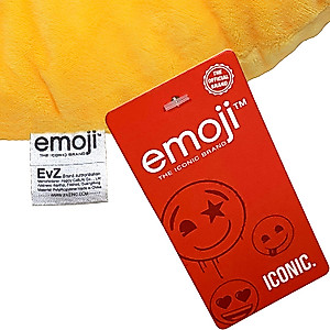 EvZ Emoji Heart Eyes Face Emoticon Cushion Stuffed Plush Soft Pillow, Official Certified, 32cm Yellow