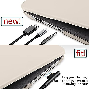 DONGKE Case ONLY Compatible with 13.5" Microsoft Surface Laptop 5/4 / 3 Laptop with Alcantara Keyboard Model: 1950/1958, Plastic Hard Shell Case with Keyboard Cover & Screen Protector, Cream Stone