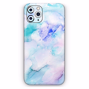 Design Skinz Mint 9 Absorbed Watercolor Texture - DesignSkinz Protective Vinyl Decal Wrap Skin Cover Compatible with The Apple iPhone XR (Full-Body, Screen Trim & Back Glass Skin)