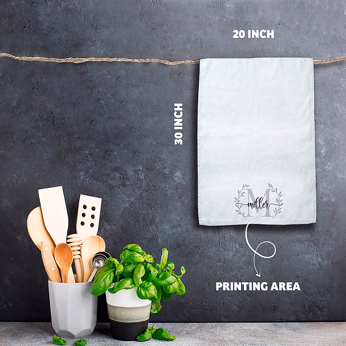 Zexpa Apparel Customized Tea Towel for Mother's Day Personalized Kitchen Dish Cloth for Mom