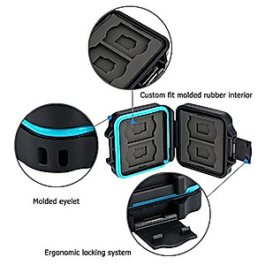 JJC Deluxe 8 Slots Compact Memory Card Case Holder Box Organizer for SD microSD SDXC microSDXC SDHC microSDHC TF Card, Travel-Friendly Memory Card Container with Water-Resistant & Shockproof Function