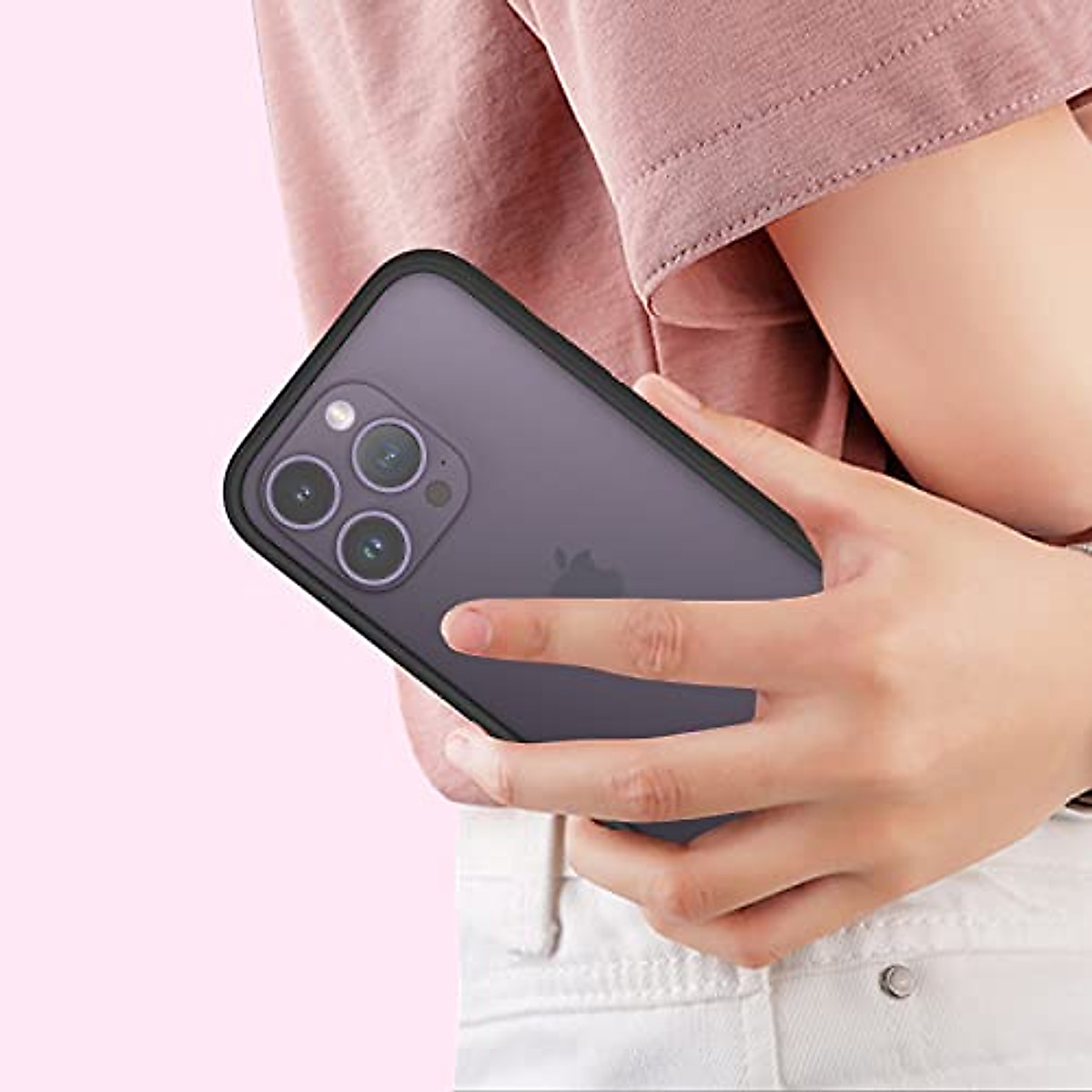 K TOMOTO Compatible iPhone 14 Pro Bumper Case (6.1 Inch), Liquid Silicone Bumper Case [Shock-Absorb] [Raised Edge Protection] [Drop Protection] [Silky and Soft Touch] Frame Bumper Case, Black