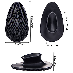 4 Pack Silicone Face Scrubber, Beomeen Facial Cleansing Brush Soft Silicone Facial Exfoliation and Massage Brush Blackhead Scrubber for Men and Women (Black)